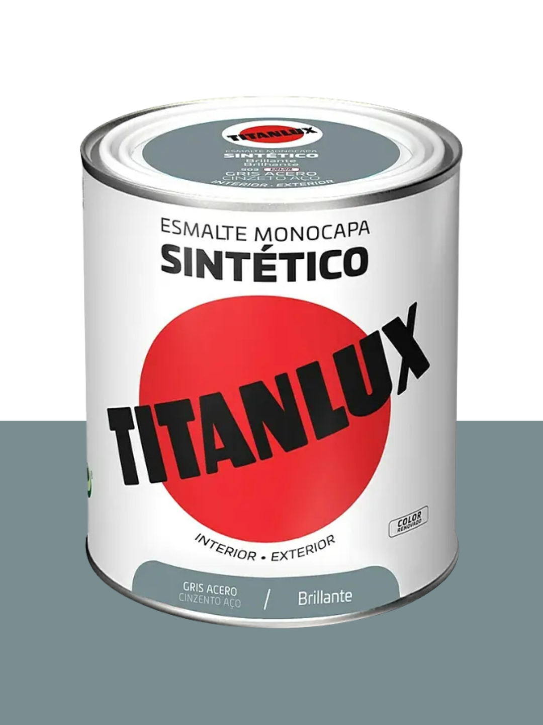 Gris Acero Titan TX Esmalte Sintético Brillante 0503 – 750 ml - Bricologico